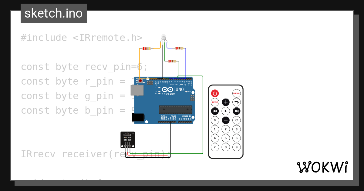 Remote Controlled Light Wokwi Esp32 Stm32 Arduino Simulator 4145