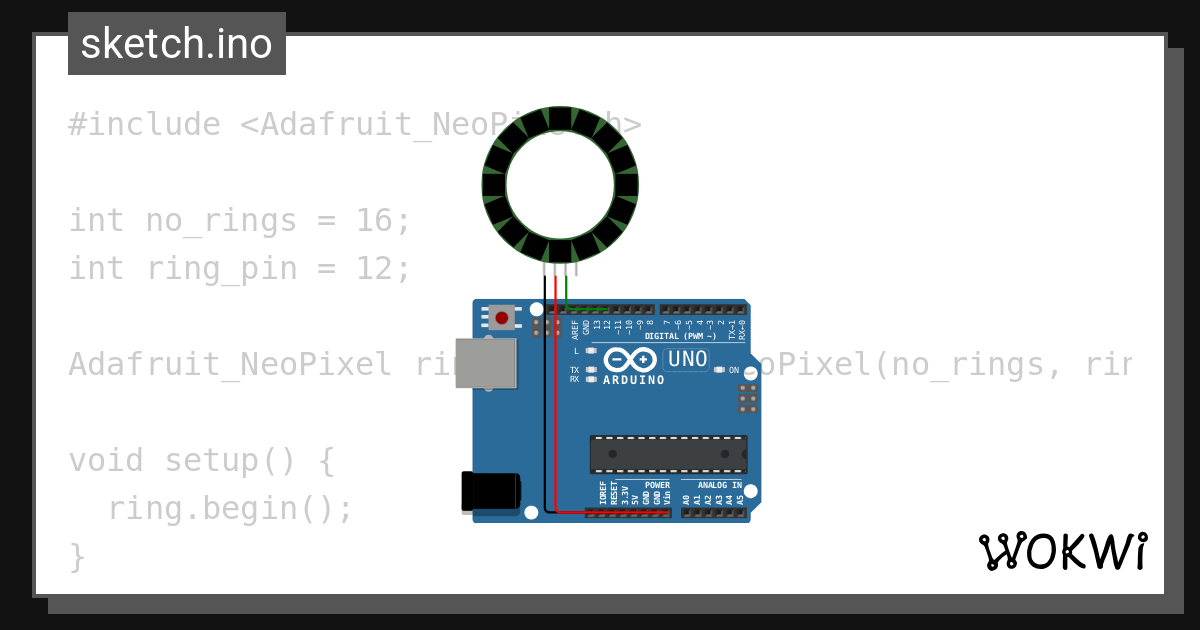 C 285 Neopixel Ring Wokwi Esp32 Stm32 Arduino Simulator