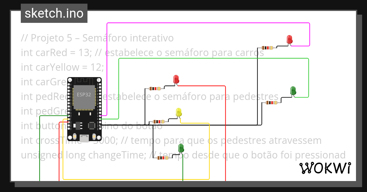 Laboratório 5: Máquina de Estados Finitos (eu) Copy - Wokwi ESP32, STM32, Arduino Simulator