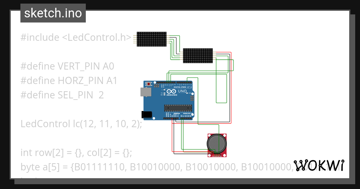 Matrix_JoyStick 0508 作業-1 - Wokwi ESP32, STM32, Arduino Simulator
