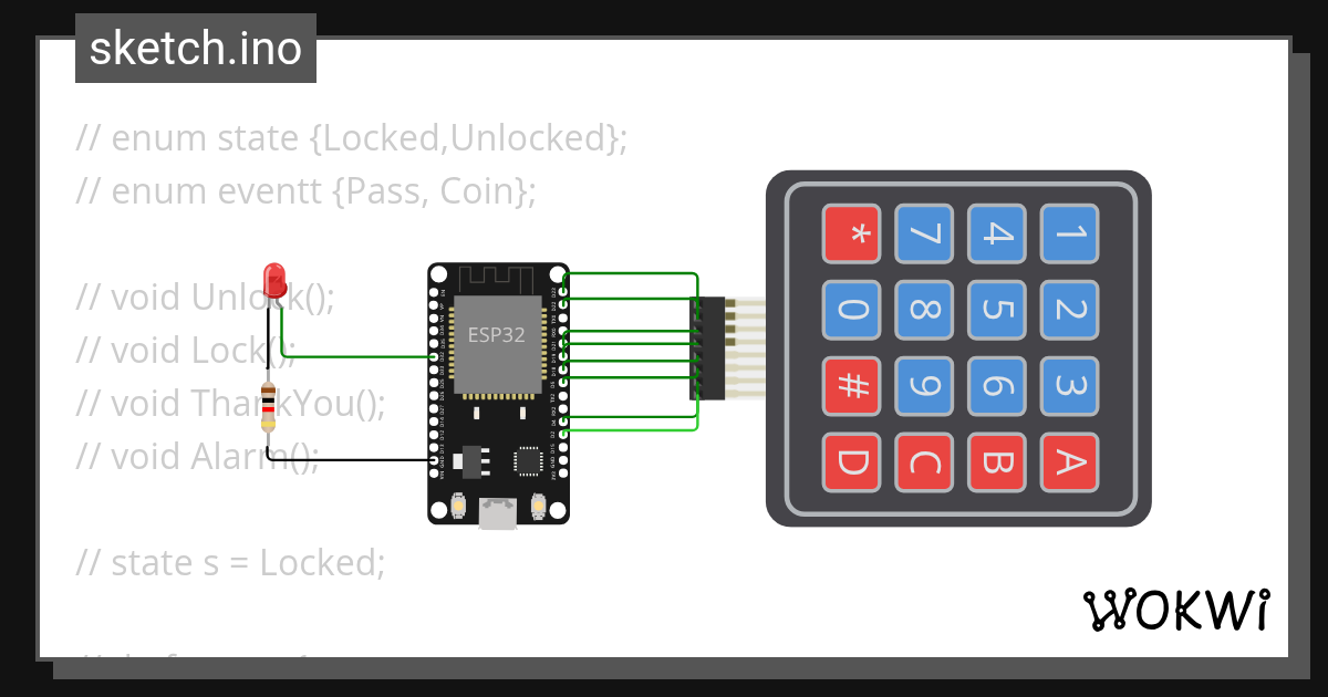 fechadura_trava - Wokwi ESP32, STM32, Arduino Simulator