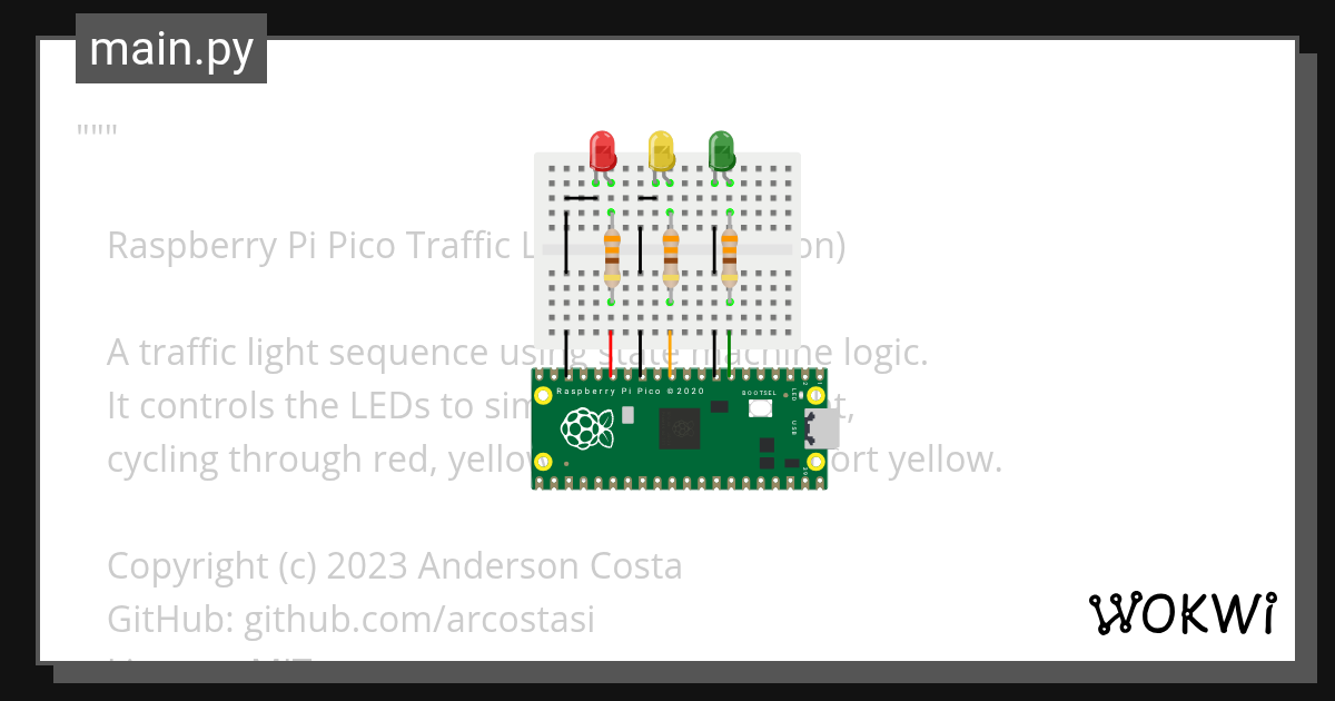 Traffic Light Copy - Wokwi ESP32, STM32, Arduino Simulator