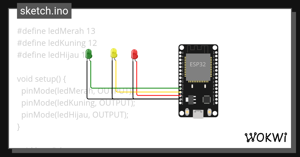 Led_Blink_ESP32 - Wokwi ESP32, STM32, Arduino Simulator