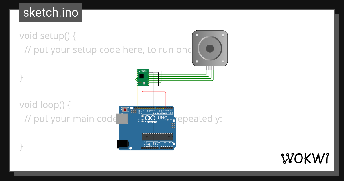 Stepper motor - Wokwi ESP32, STM32, Arduino Simulator