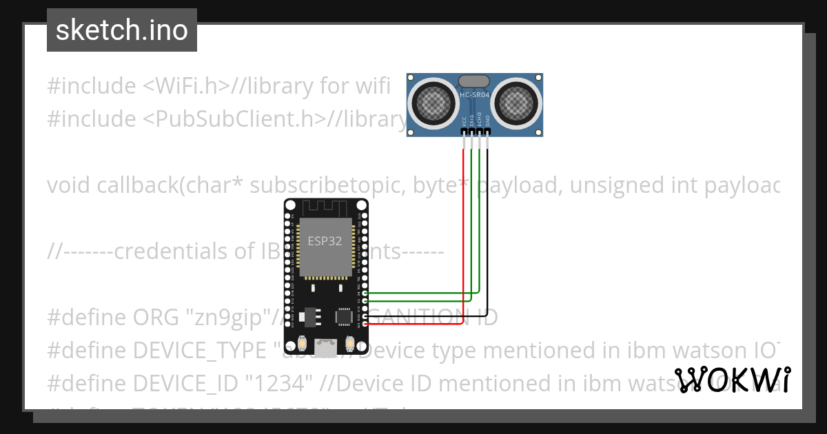 Distance detector - Wokwi ESP32, STM32, Arduino Simulator