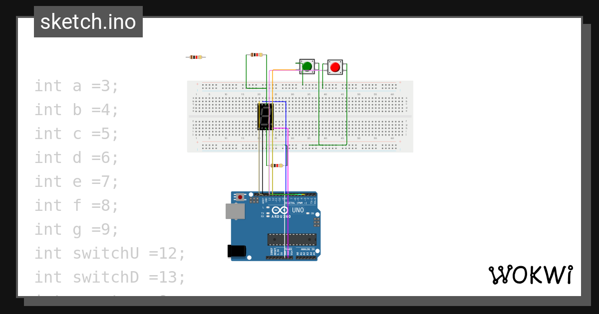 7segment Wokwi Esp32 Stm32 Arduino Simulator