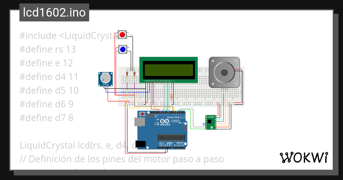SISTEMAS MOTOR PASO A PASO - Wokwi ESP32, STM32, Arduino Simulator