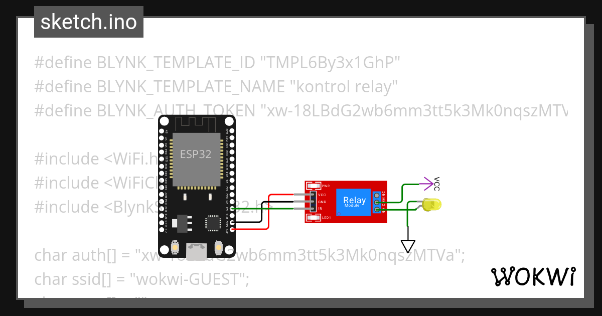 Kontrol Relay Wokwi Esp32 Stm32 Arduino Simulator