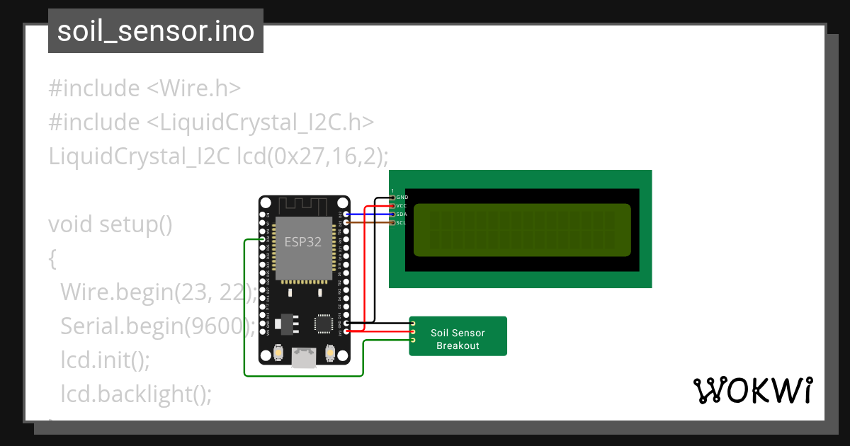 Soil Sensor - Wokwi ESP32, STM32, Arduino Simulator