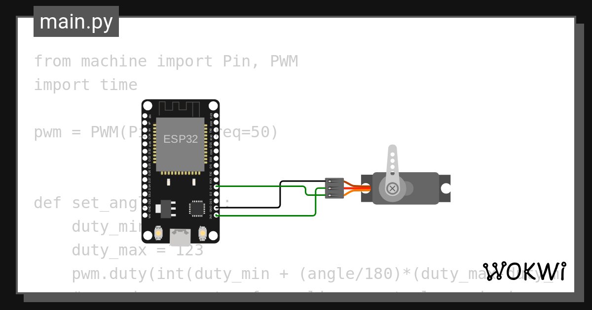 Servomotore Wokwi Esp32 Stm32 Arduino Simulator 5480
