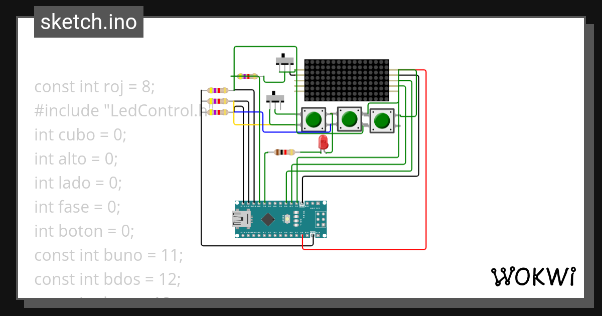8x8 casi dos - Wokwi ESP32, STM32, Arduino Simulator