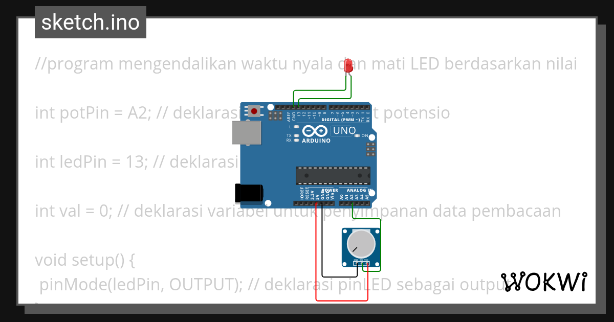 Potensiometer - Wokwi ESP32, STM32, Arduino Simulator