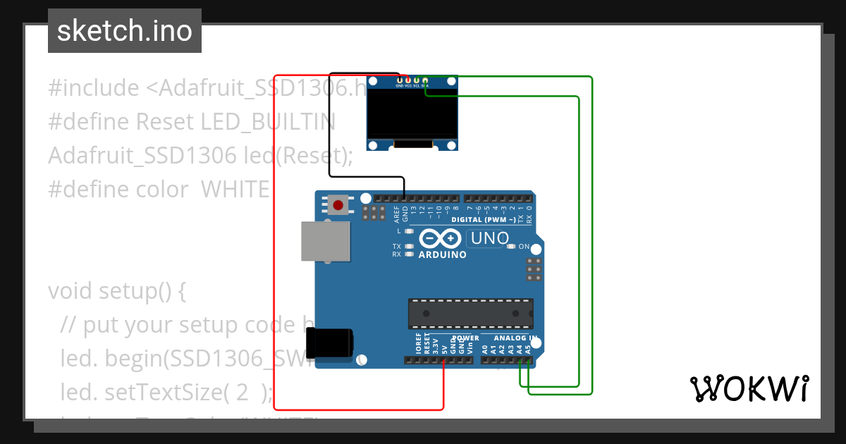 SSD1306 Display - Wokwi ESP32, STM32, Arduino Simulator