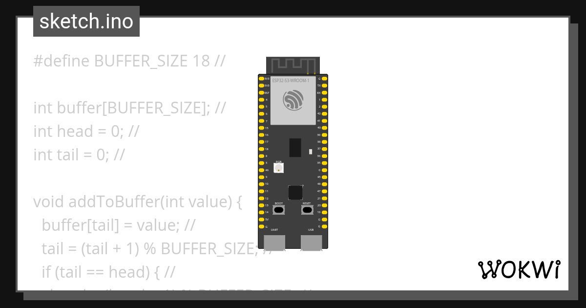 环形缓冲区 - Wokwi ESP32, STM32, Arduino Simulator