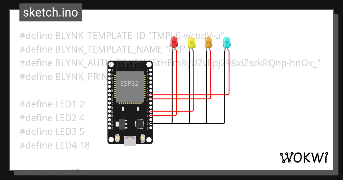 LED 4 - Wokwi ESP32, STM32, Arduino Simulator