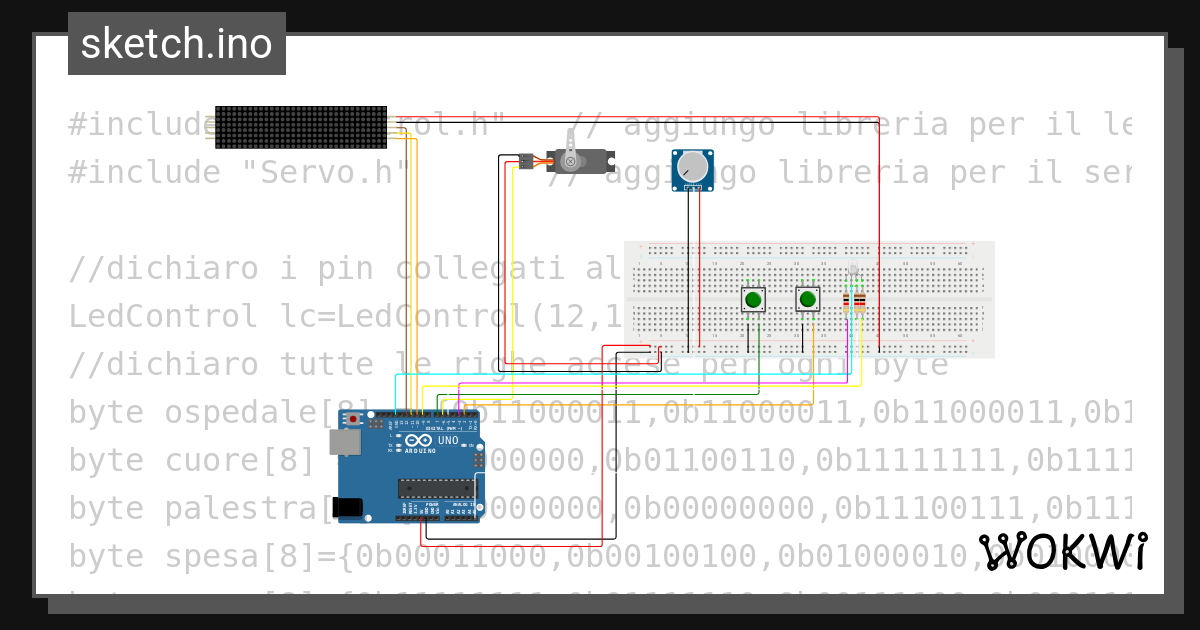Matrice Ledprogetto Wokwi Esp32 Stm32 Arduino Simulator 7270