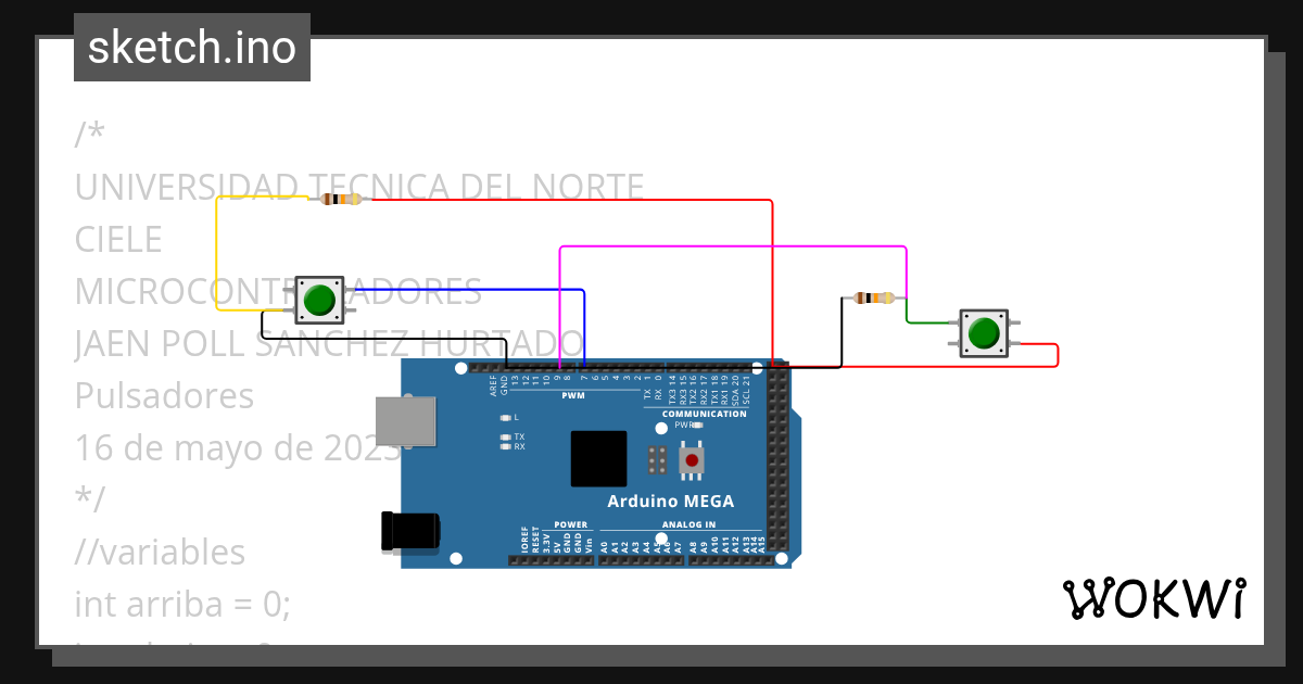 Pulsadores - Wokwi ESP32, STM32, Arduino Simulator Pulsadores - Wokwi ESP32, STM32, Arduino Simulator