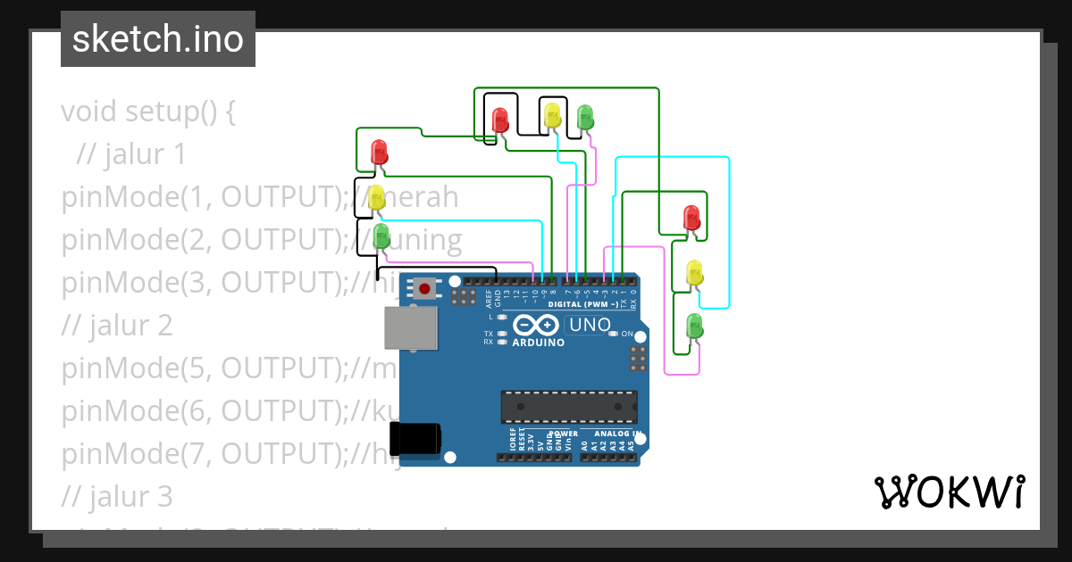 Traffic Light - Wokwi ESP32, STM32, Arduino Simulator