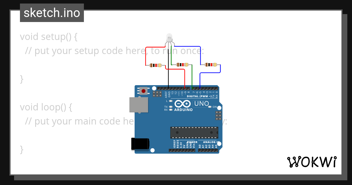 LED RGB - Wokwi ESP32, STM32, Arduino Simulator