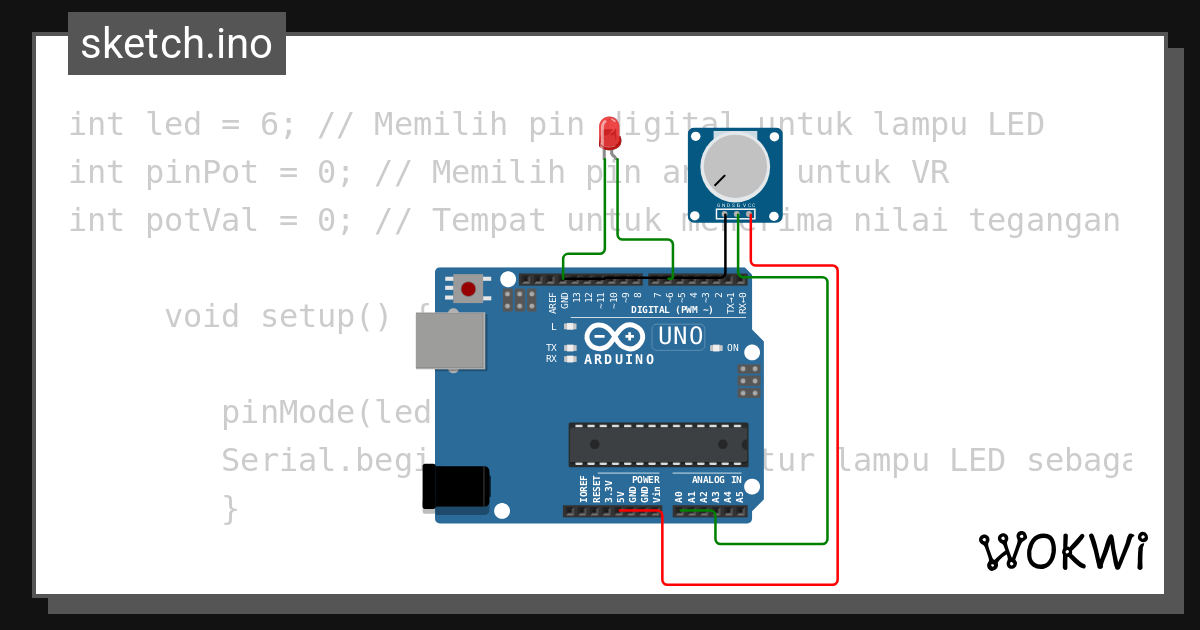 Project Led Di Atur Potensiometer Copy Wokwi Esp32 Stm32 Arduino Simulator