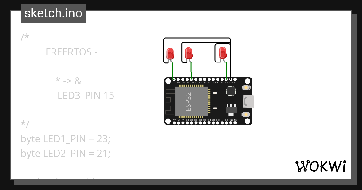 FREERTOS-单个参数传递 Copy - Wokwi ESP32, STM32, Arduino Simulator
