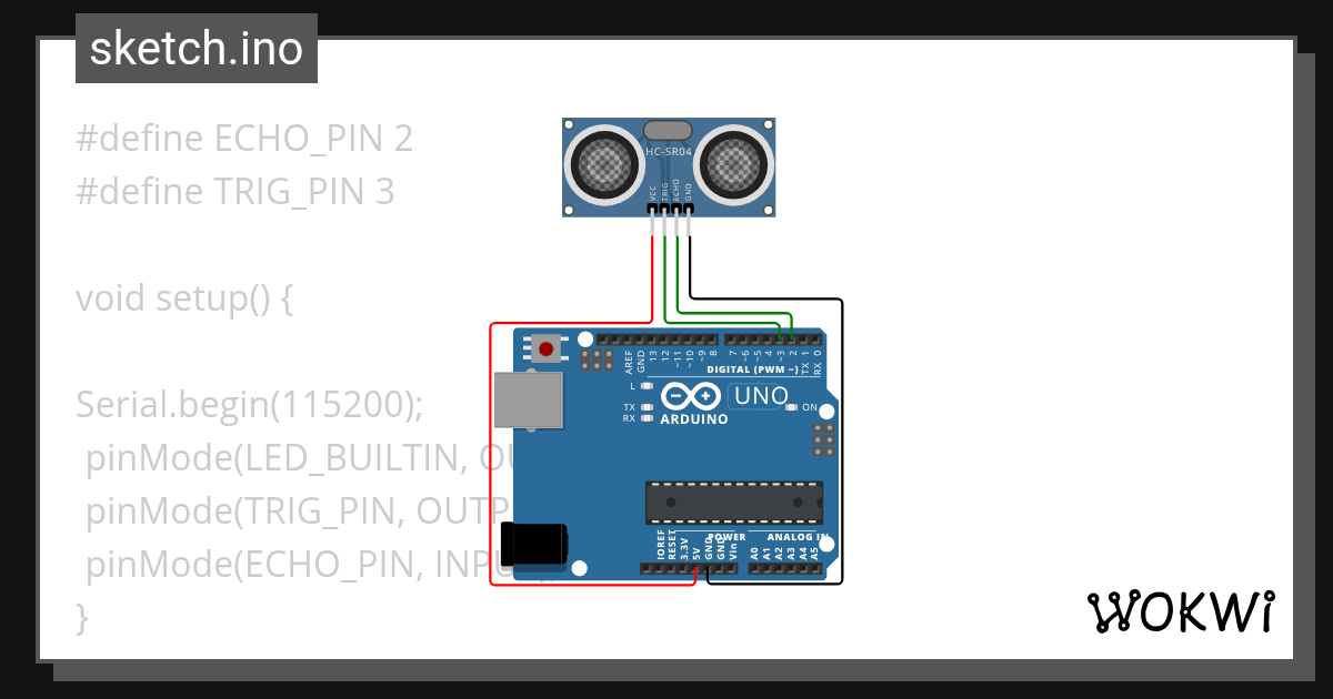 Arduino dan Sensor Ultrasonik - Wokwi ESP32, STM32, Arduino Simulator
