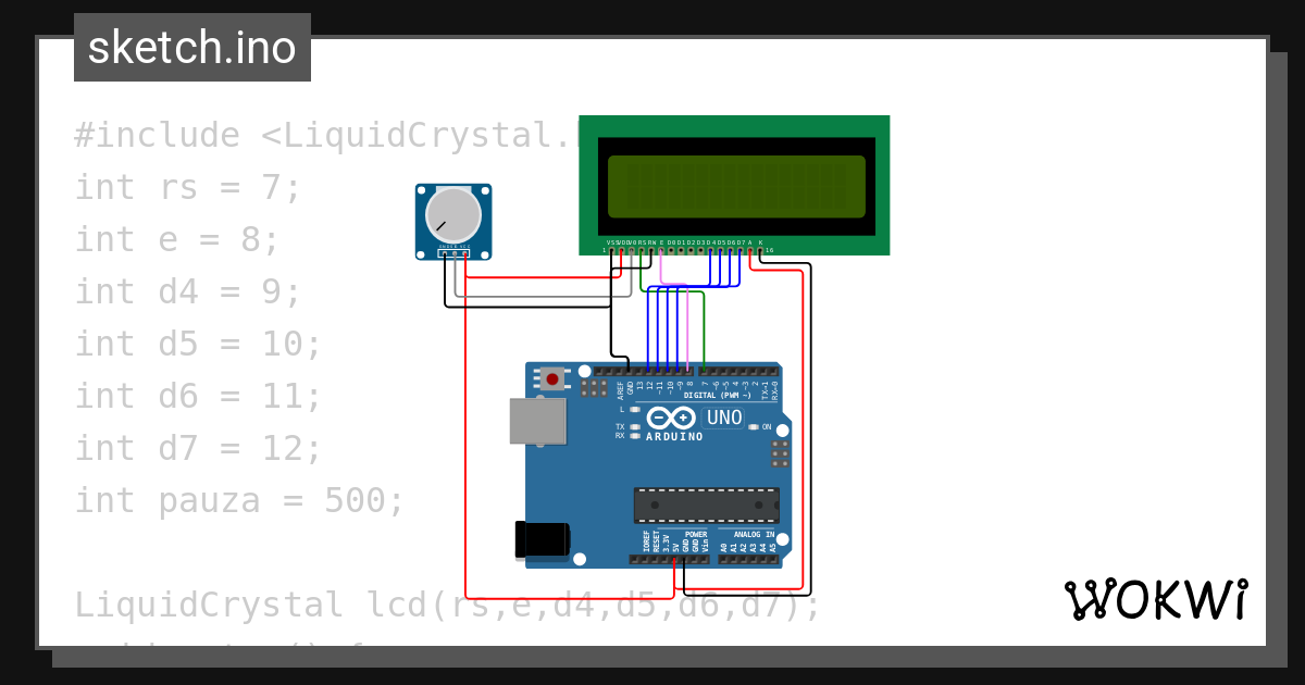Vezbi So Lcd 16x2 Autoscroll Wokwi Esp32 Stm32 Arduino Simulator 