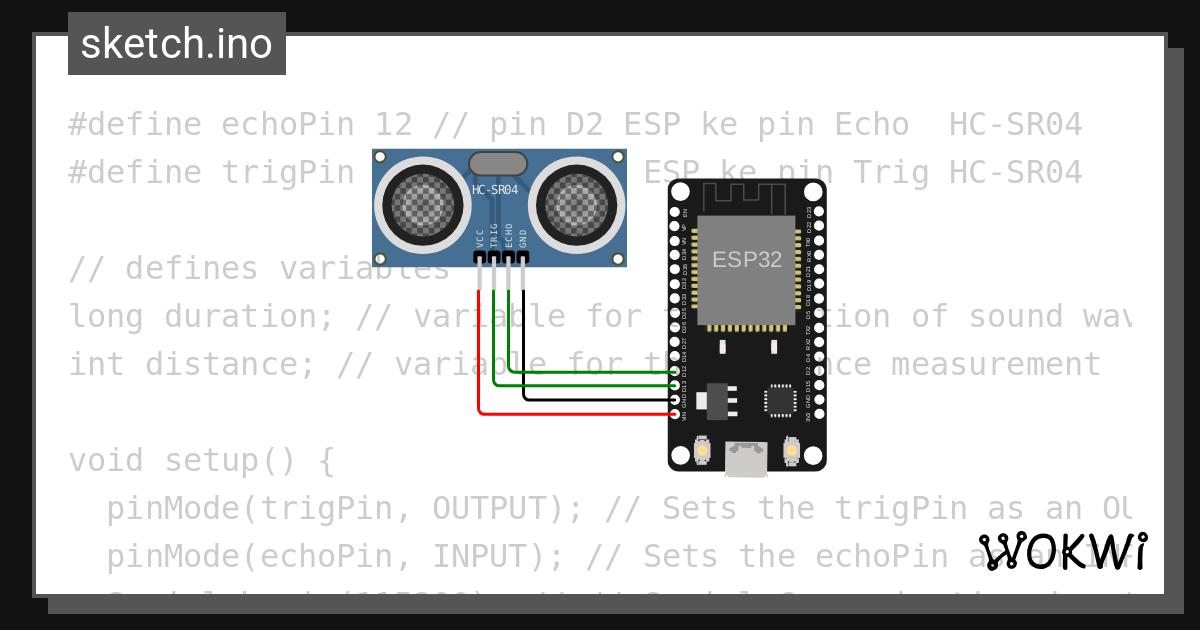 7 Sensor Jarak Ultrasonic Wokwi Esp32 Stm32 Arduino Simulator 6397