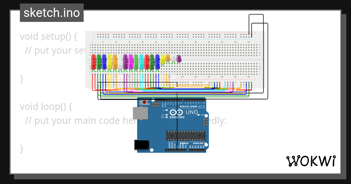 breadboard ışık - Wokwi ESP32, STM32, Arduino Simulator