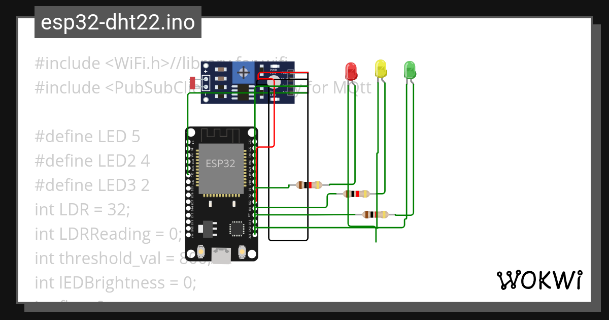 IOT based weather adaptive street light sustem-SUBISHA.R - Wokwi ESP32, STM32, Arduino Simulator