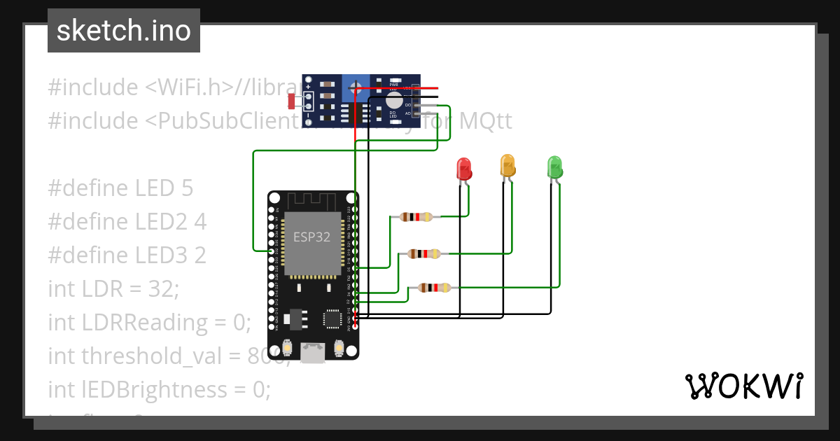 street lights Project - Wokwi ESP32, STM32, Arduino Simulator