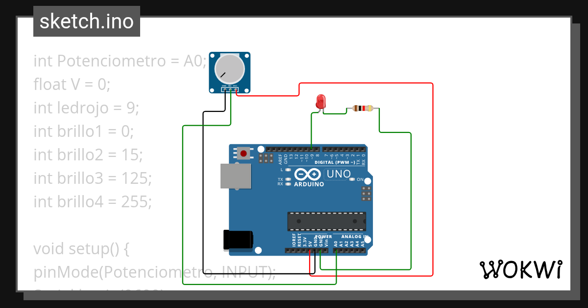 ENTRADA Y SALIDA ANÁLOGA - Wokwi ESP32, STM32, Arduino Simulator