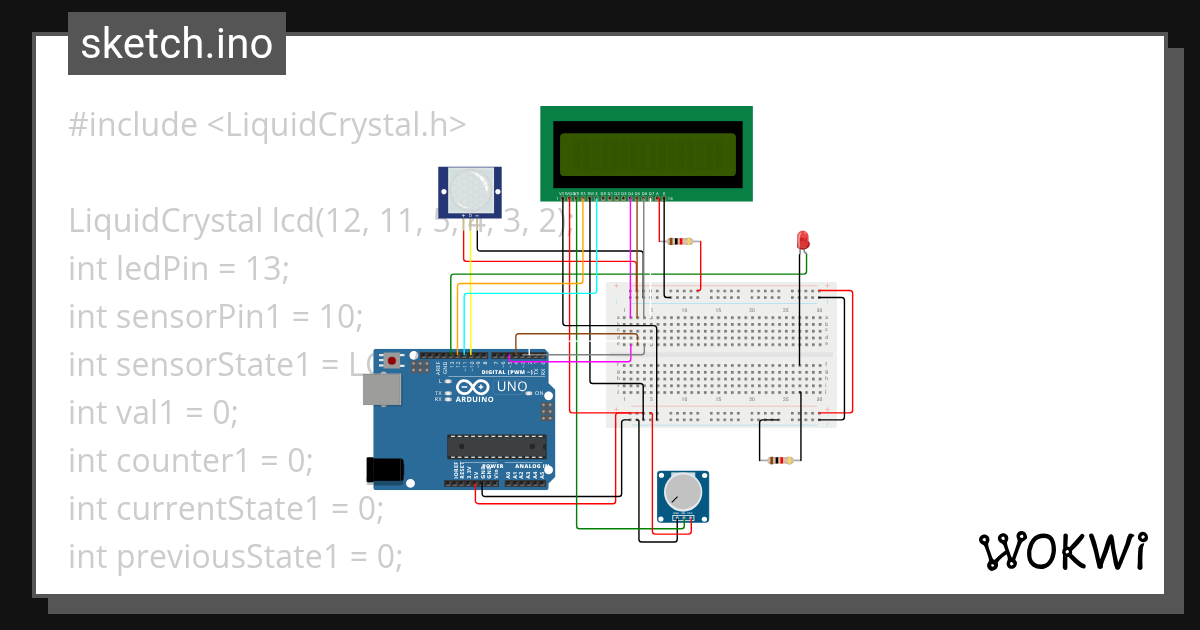 Counter Sensor - Wokwi ESP32, STM32, Arduino Simulator