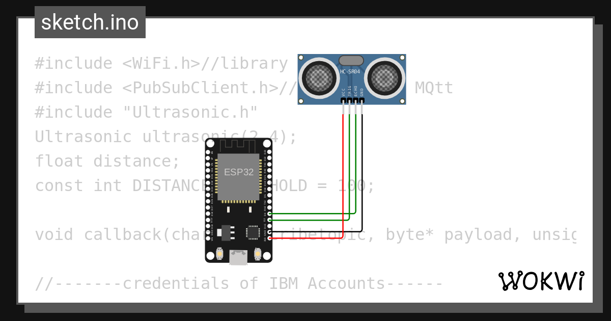 Ultrasonic Wokwi Esp32 Stm32 Arduino Simulator 4288