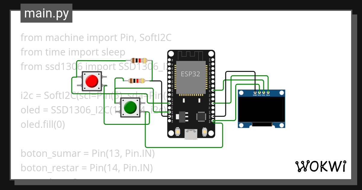 Contador Oled Wokwi Esp32 Stm32 Arduino Simulator 7356