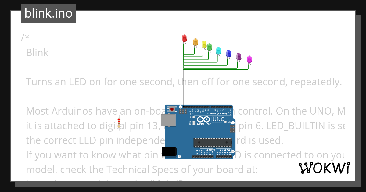 Projeto 8 Leds Wokwi Esp32 Stm32 Arduino Simulator