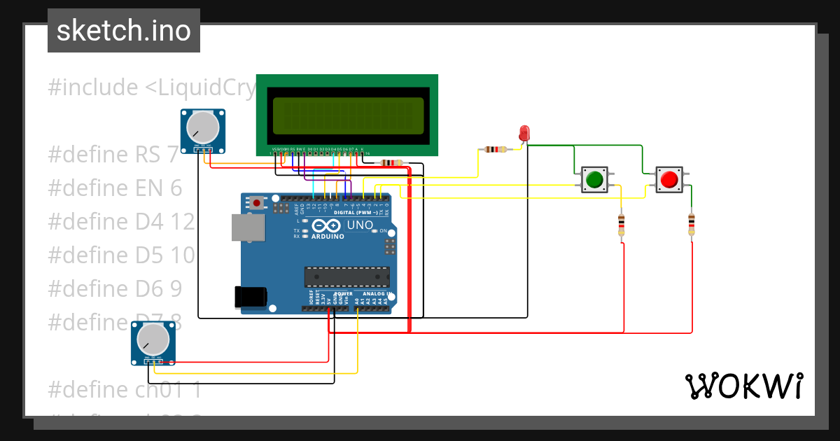 Aula 5 de Arduino LCD - SENAI - Wokwi ESP32, STM32, Arduino Simulator