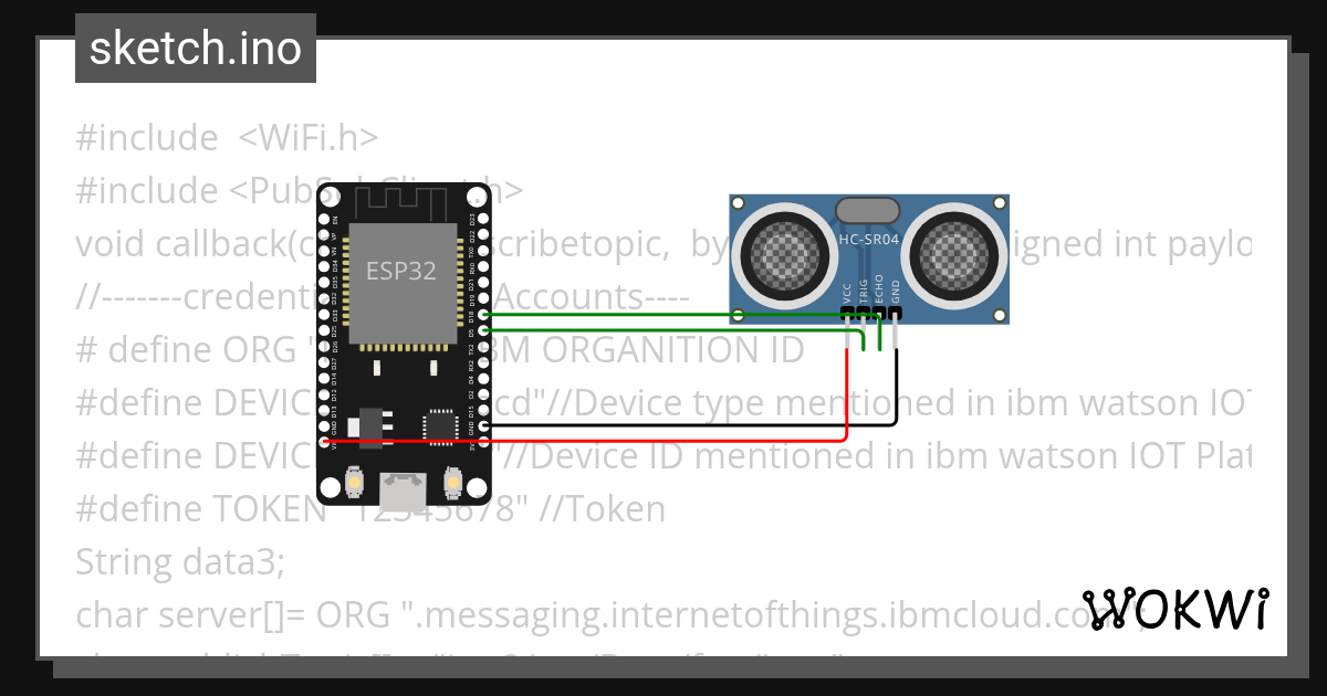 Distance measure - Wokwi ESP32, STM32, Arduino Simulator