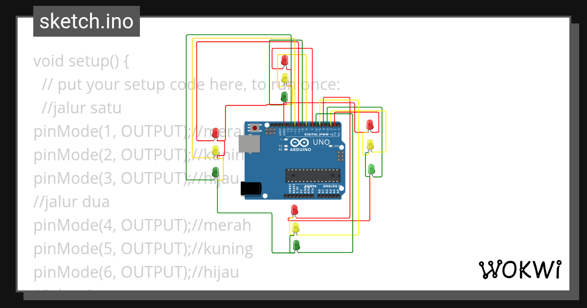 Trafic Light Wokwi Esp32 Stm32 Arduino Simulator