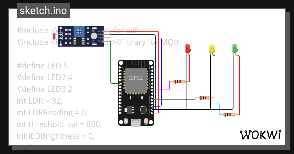 Iot Based Weather Adaptive Street Lightining System Copy - Wokwi ESP32, STM32, Arduino Simulator