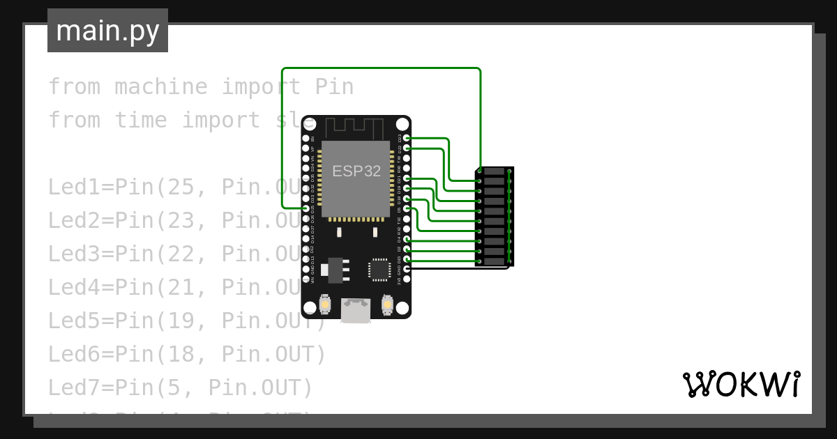 Clase 18052023 Barra Led Wokwi Esp32 Stm32 Arduino Simulator