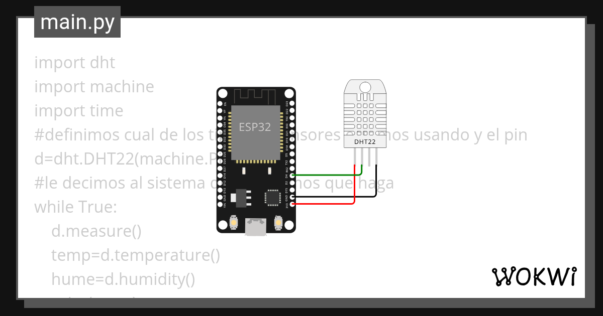 DHT22 con OLED - Wokwi ESP32, STM32, Arduino Simulator