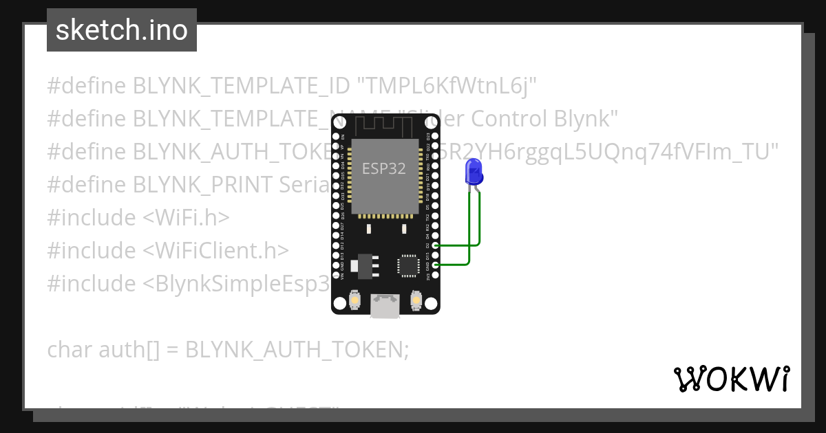 Slider Control Blynk - Wokwi ESP32, STM32, Arduino Simulator