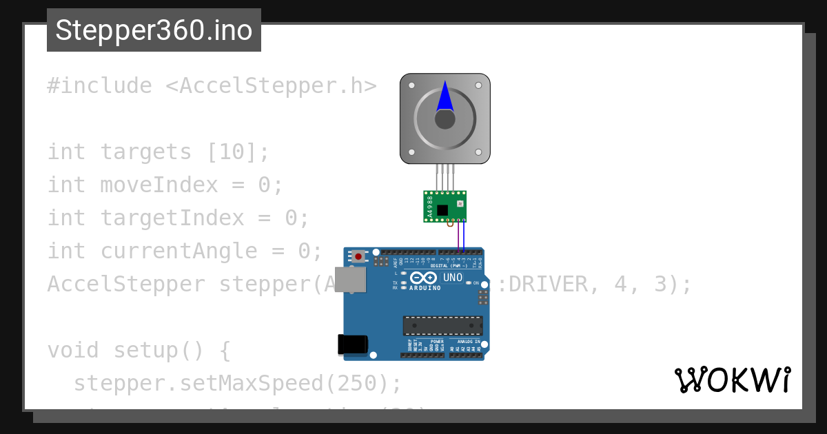 Stepper360 Wokwi Esp32 Stm32 Arduino Simulator 3812