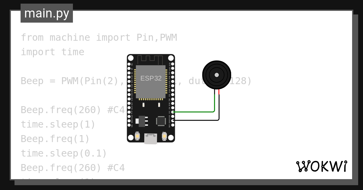 0514 蜂鸣器小星星 Wokwi Esp32 Stm32 Arduino Simulator