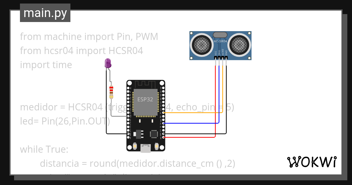 Ultrasonido Wokwi Esp32 Stm32 Arduino Simulator