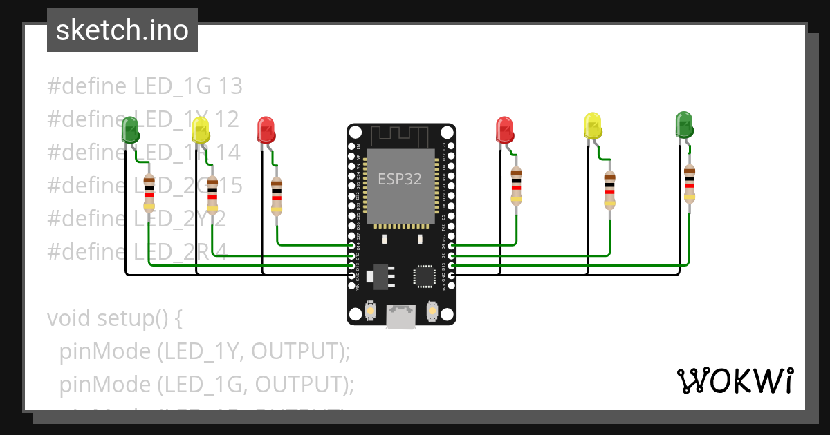 Projeto Sinal Wokwi Esp32 Stm32 Arduino Simulator 4148