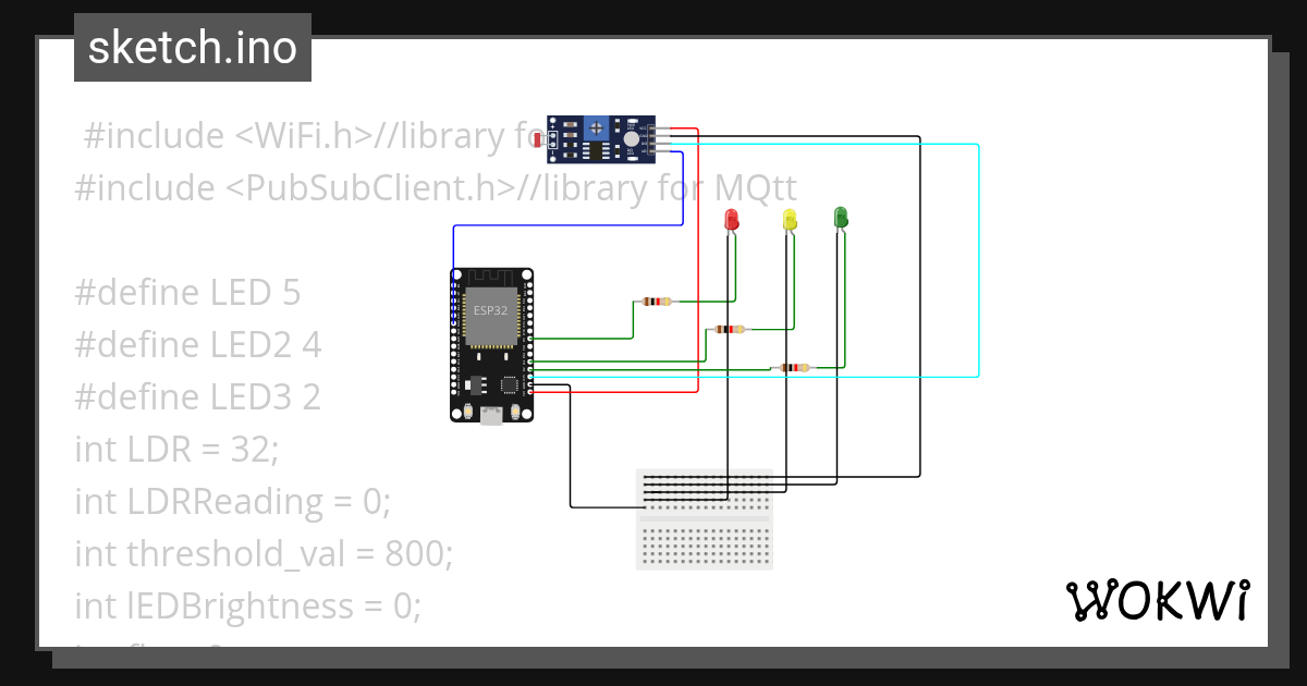 street light iot - Wokwi ESP32, STM32, Arduino Simulator
