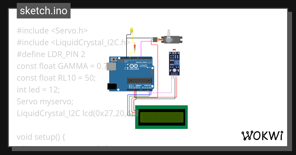 Jemuran otomatis dengan LDR - Wokwi ESP32, STM32, Arduino Simulator