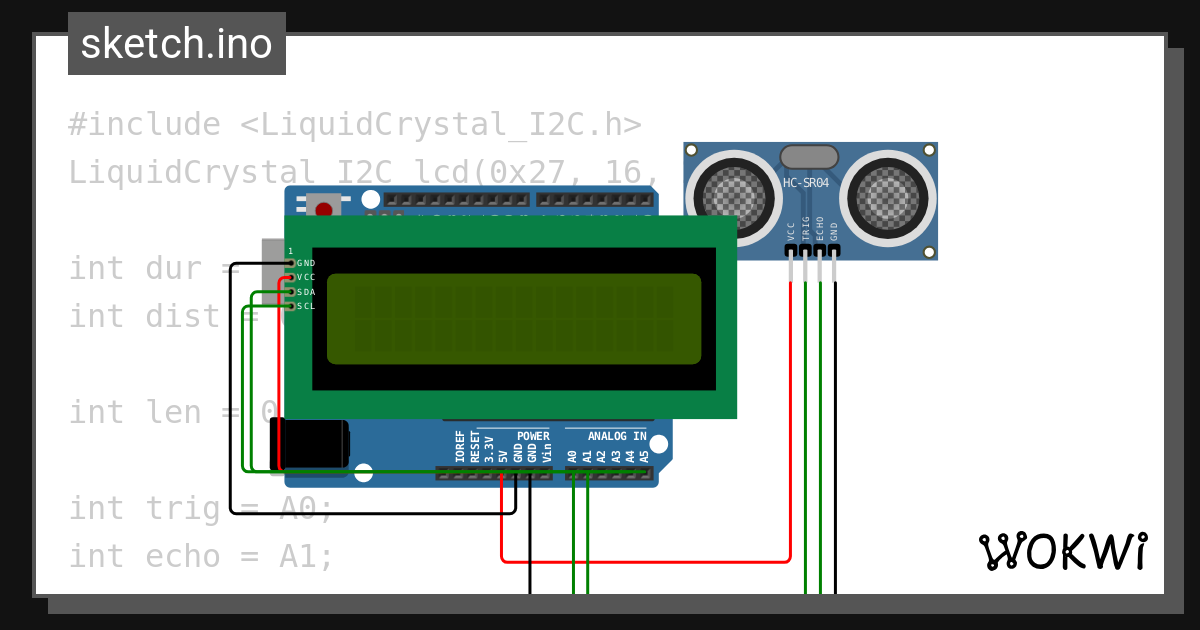 Mesuring Tape Wokwi Esp32 Stm32 Arduino Simulator